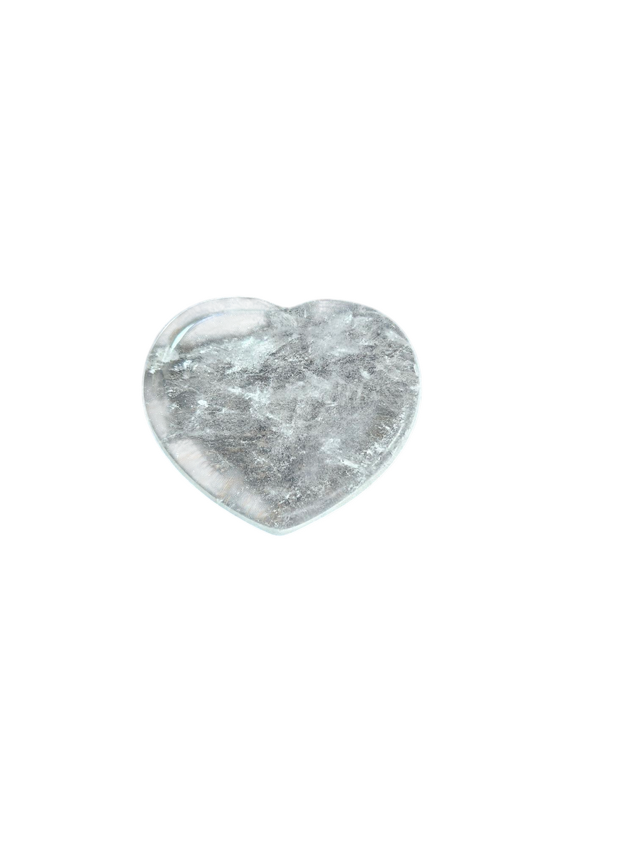 Clear Quartz Heart Worry Stone – Pretty Pearls & Crystals NZ